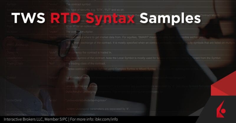 IBKR TWS RTD – Syntax Samples | IBKR Quant