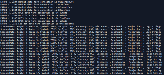 Implementing Market Scanners using TWS API – Part II