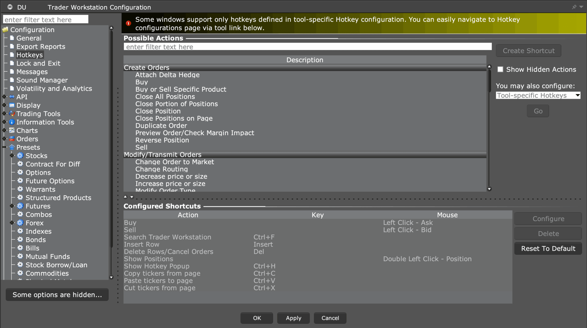 TWS Hotkeys | IBKR Glossary | IBKR Campus