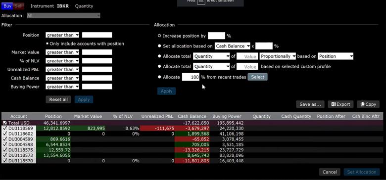 TWS Allocation Order Tool | Trading Lesson