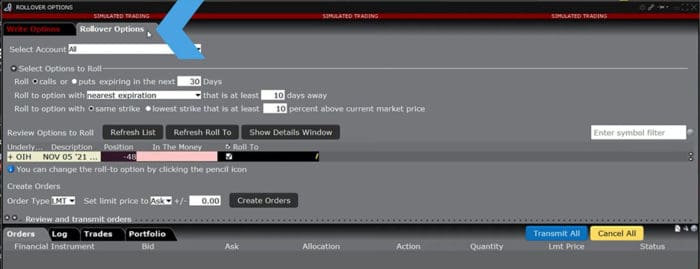 TWS Options Write / Rollover Tool | Trading Lesson