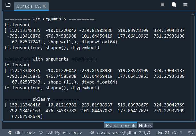 Multiple Linear Regression using Tensorflow Optimization