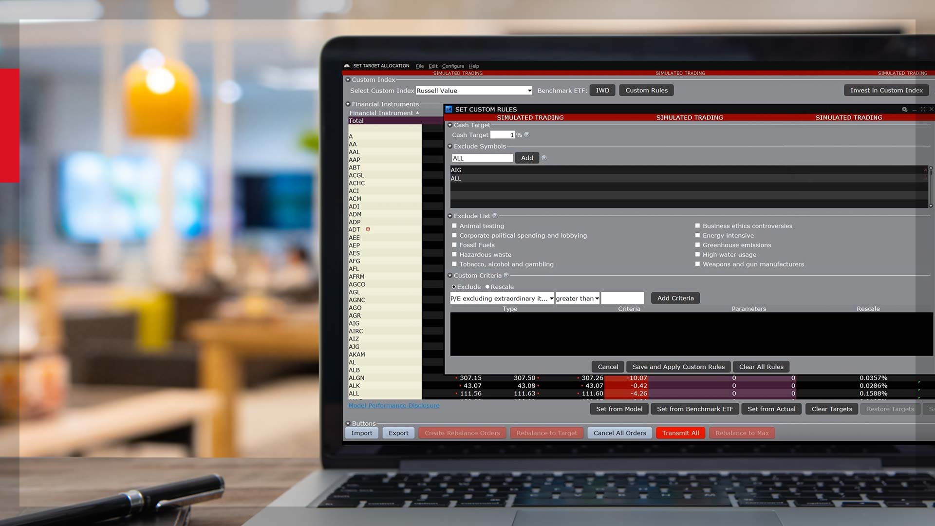 Interactive Brokers’ Custom Indexes for Advisors