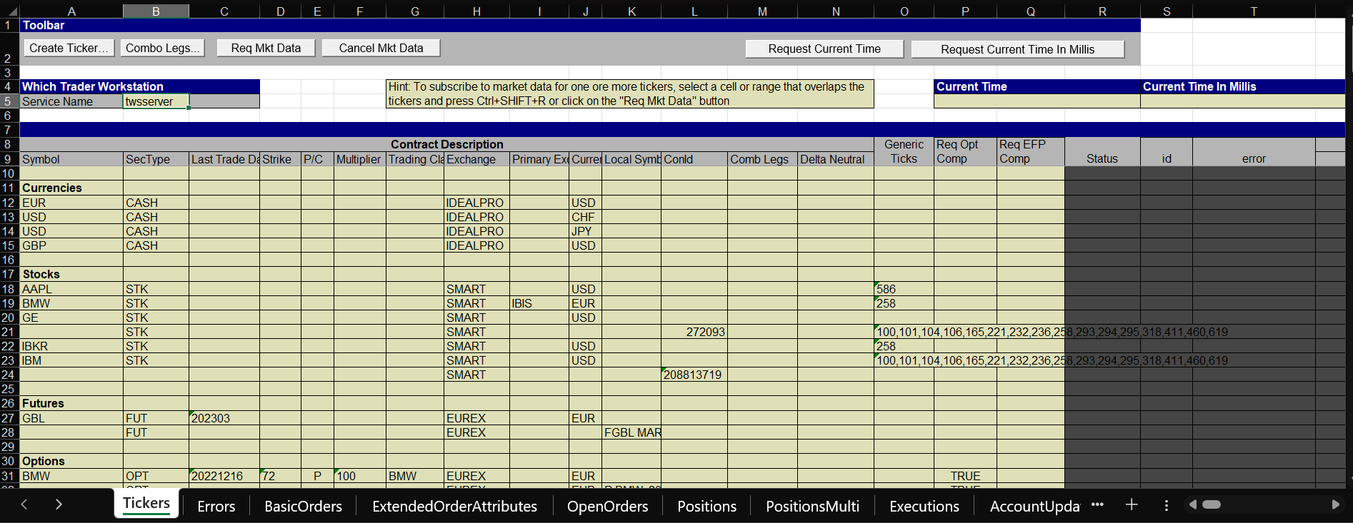 Excel DDE | IBKR API | IBKR Campus