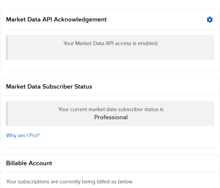 Market Data Subscriptions | IBKR API | IBKR Campus