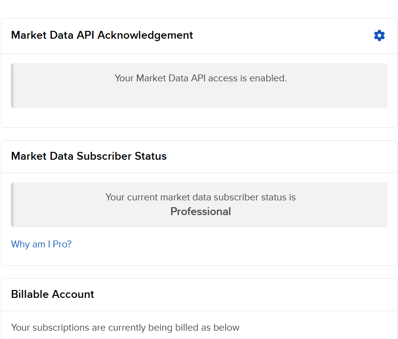 Market Data Subscriptions | IBKR API | IBKR Campus