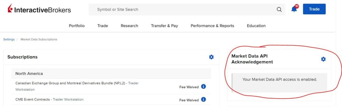 Market Data Subscriptions | IBKR API | IBKR Campus