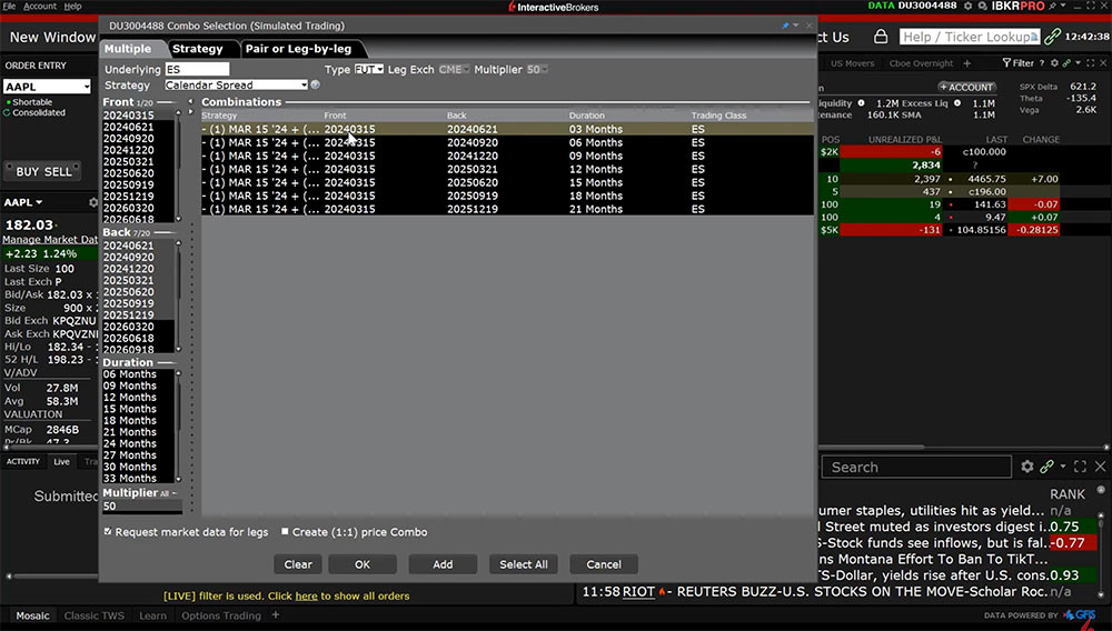 Creating Futures Spreads in TWS | Trading Lesson