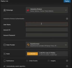Interactive Brokers Live Algo Trading with QuantConnect